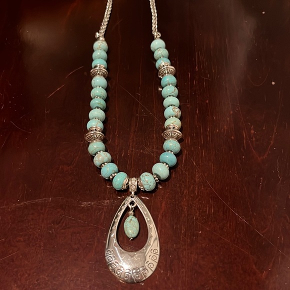 Brighton | Jewelry | Brighton Santa Fe Turquoise Silver Plated Filigree ...